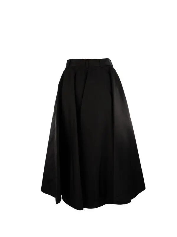 Prada Re-nylon Flared Skirt With Belt Loops And Front Zipper