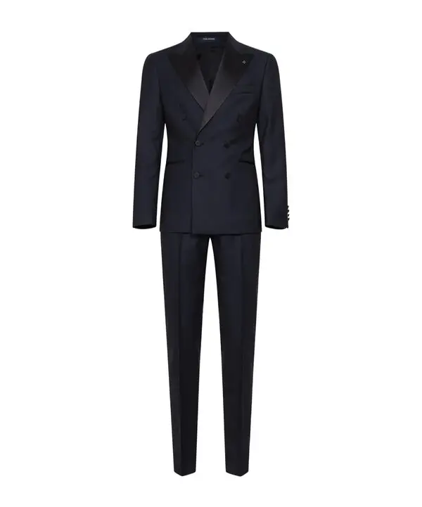 Tagliatore Double-breasted Satin Lapel Suit