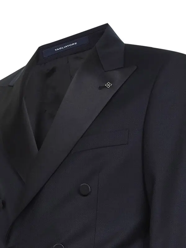 Tagliatore Double-breasted Satin Lapel Suit