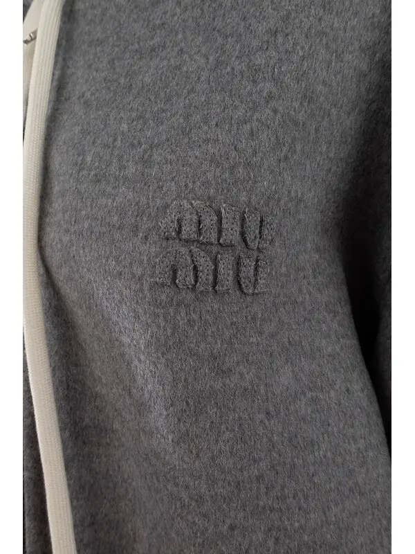Miu Miu Logo-patch Drawstring Hoodie