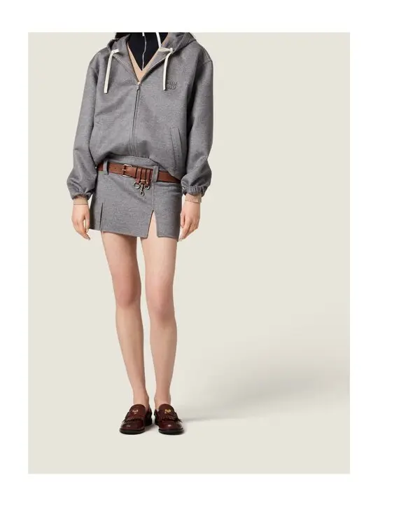 Miu Miu Logo-patch Drawstring Hoodie