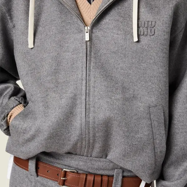 Miu Miu Logo-patch Drawstring Hoodie