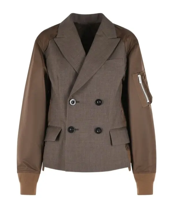 Sacai Double-breasted Panelled Blazer