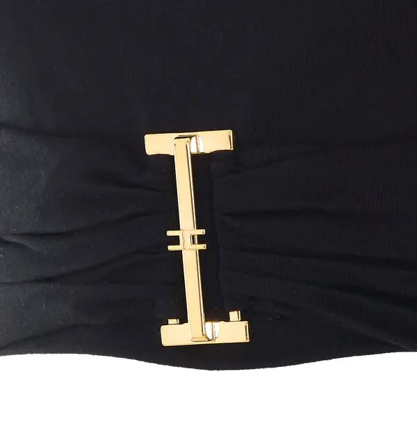 Elisabetta Franchi Short-sleeved T-shirt With Gold Buckle Detail