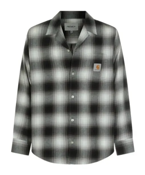 Carhartt Check-pattern Logo-patch Shirt - Gray