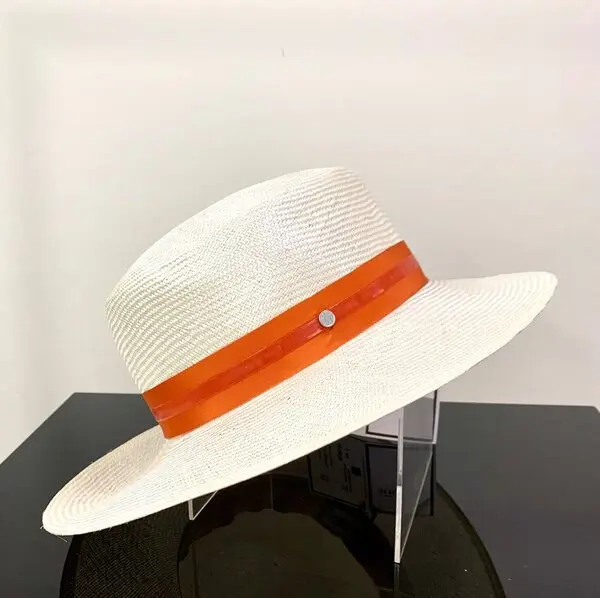 MAISON MICHEL Knitting An Orange Lace Hat - White