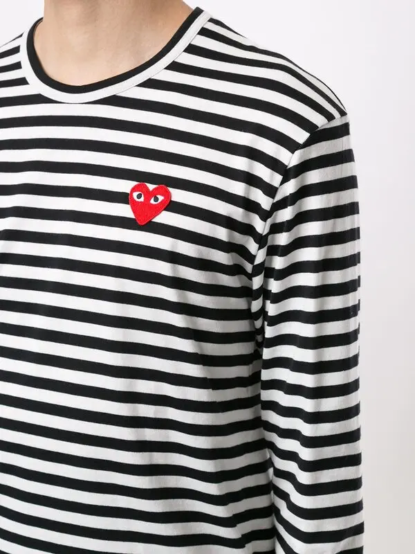 Play Comme Des Garcon Embroidered Logo T-shirt
