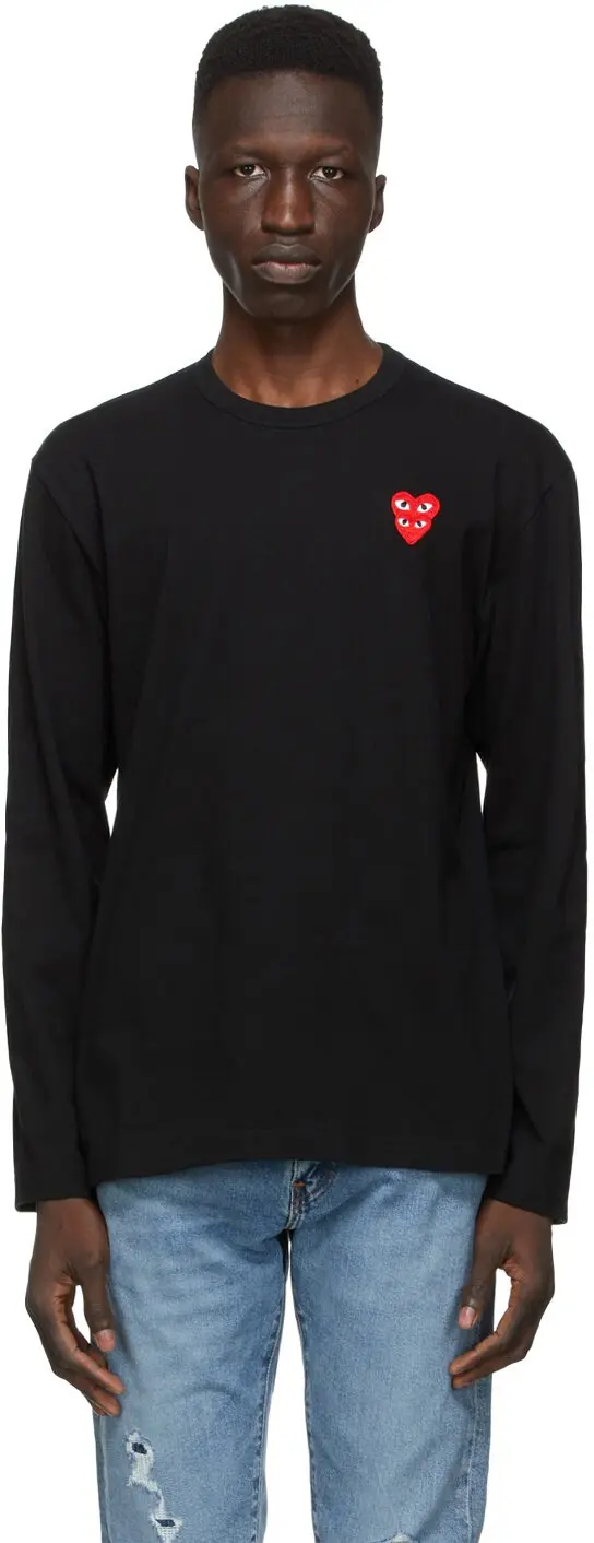 Play Comme Des Garcon Embroidered Logo T-shirt