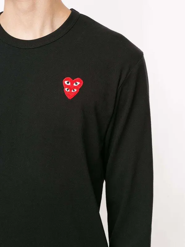 Play Comme Des Garcon Embroidered Logo T-shirt