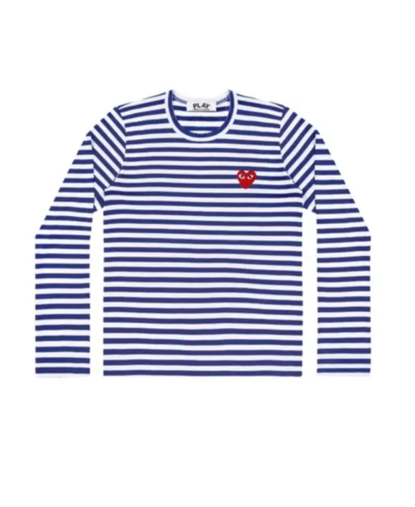 Play Comme Des Garcon And White Striped T-shirt