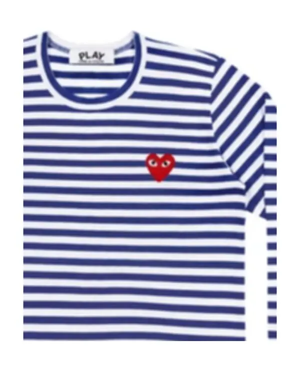 Play Comme Des Garcon And White Striped T-shirt