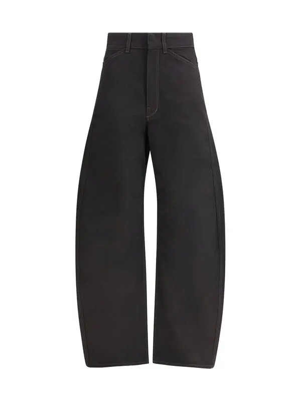 LEMAIRE High-waisted Barrel Leg Trousers - Black