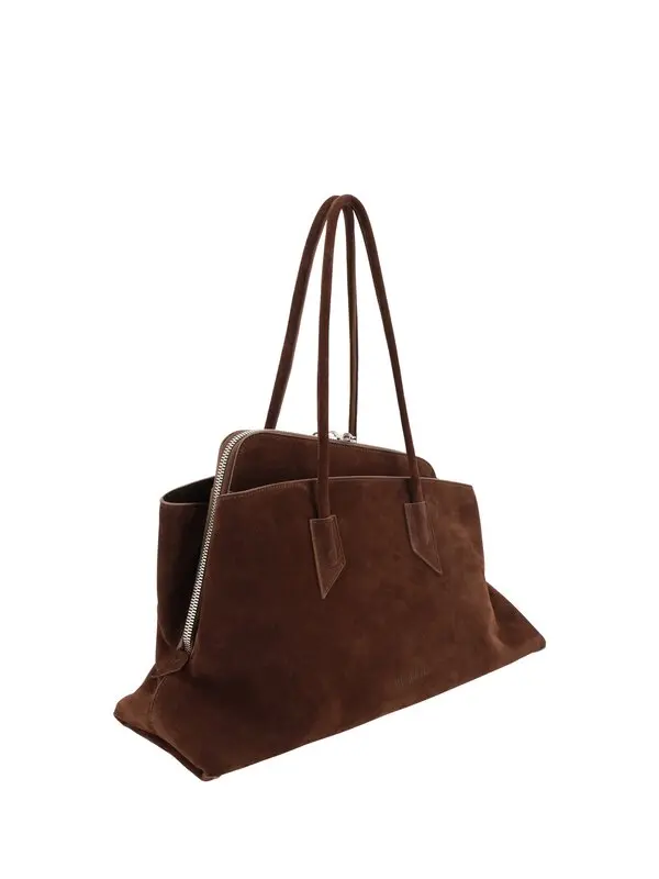 Attico La Passeggiata Suede Shoulder Bag - Brown