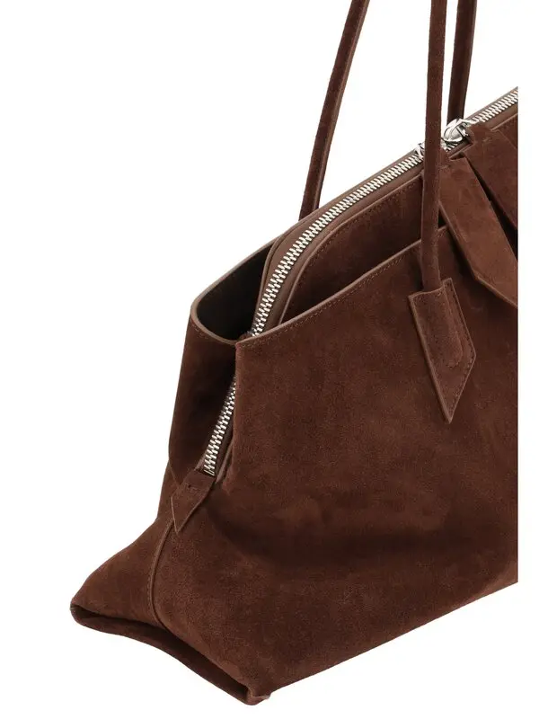 Attico La Passeggiata Suede Shoulder Bag - Brown