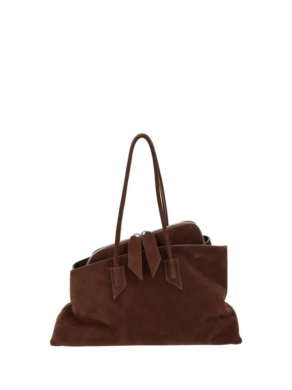 Attico La Passeggiata Suede Shoulder Bag - Brown