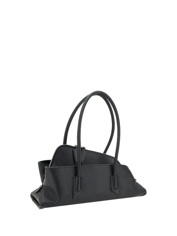 Attico La Passeggiata Small Leather Shoulder Bag - Black