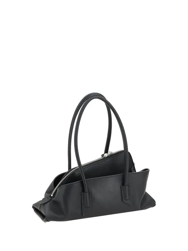 Attico La Passeggiata Small Leather Shoulder Bag - Black