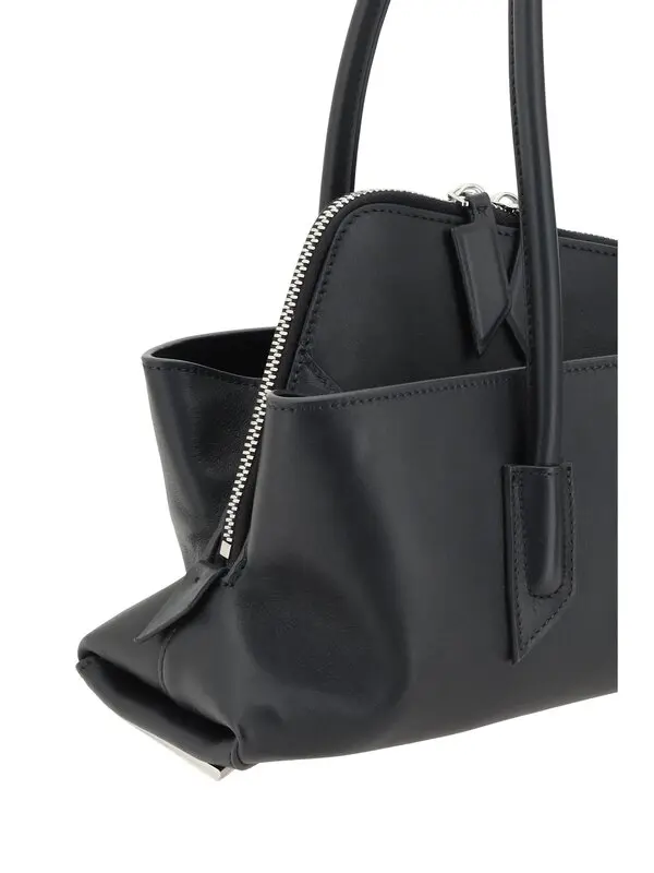 Attico La Passeggiata Small Leather Shoulder Bag - Black