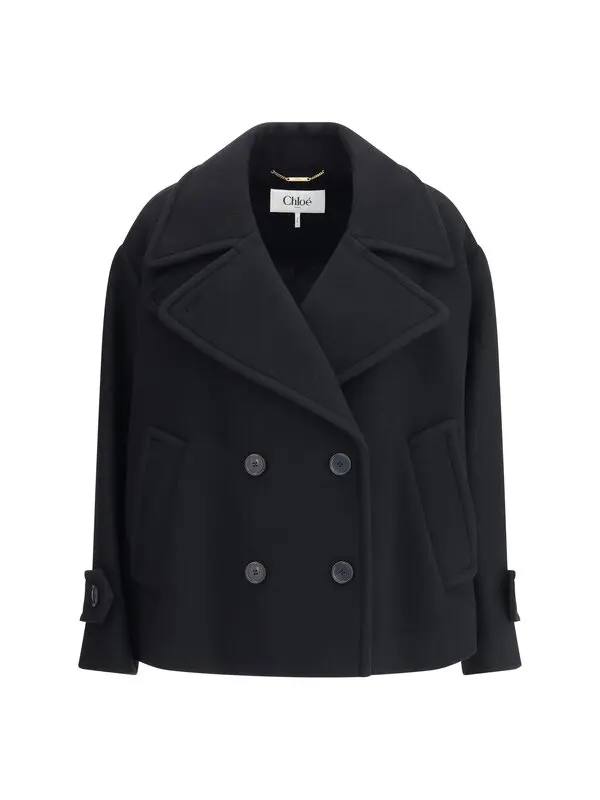 Chloé Oversize Short Coat - Black