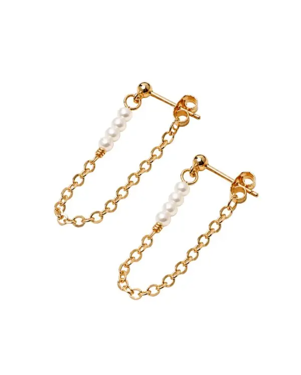 INARI JEWELLERY Unity Row Backchain Earring Freshwater Pearls