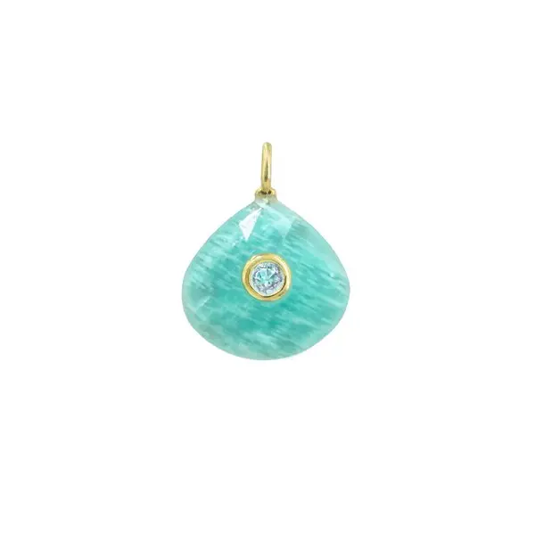 KAMARIA Amazonite Gemstone Pendant With Topaz Fan