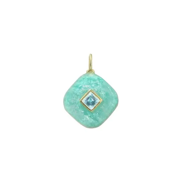 KAMARIA Amazonite Gemstone Pendant With Topaz Diamond