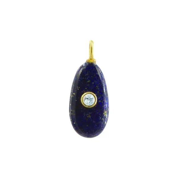 KAMARIA Lapis Gemstone Pendant With Topaz Mini Pear