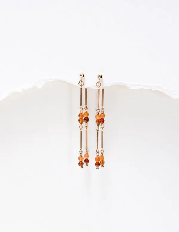 INARI JEWELLERY Bamboo Vine Earrings Opal