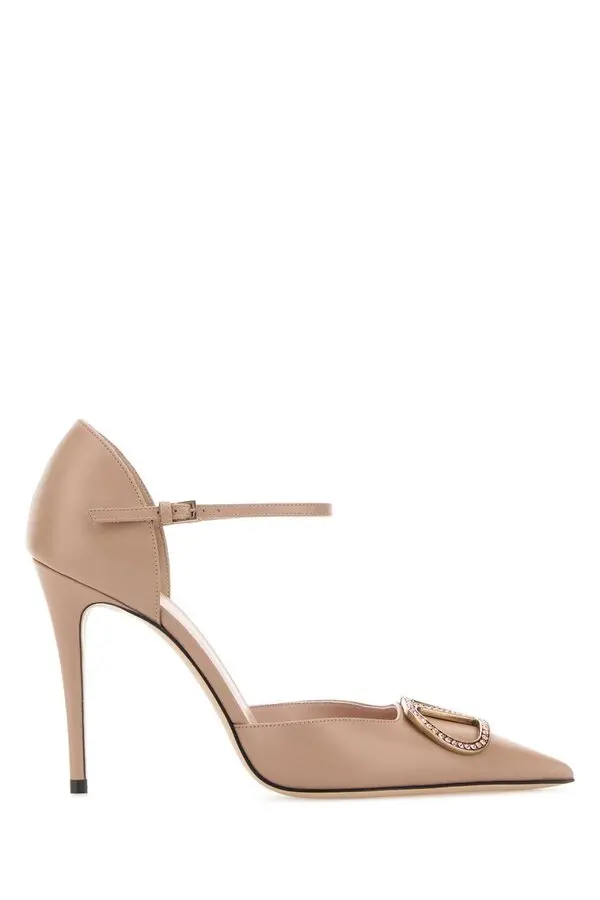 Valentino Garavani Antiqued Leather Vlogo Signature Pumps - Pink