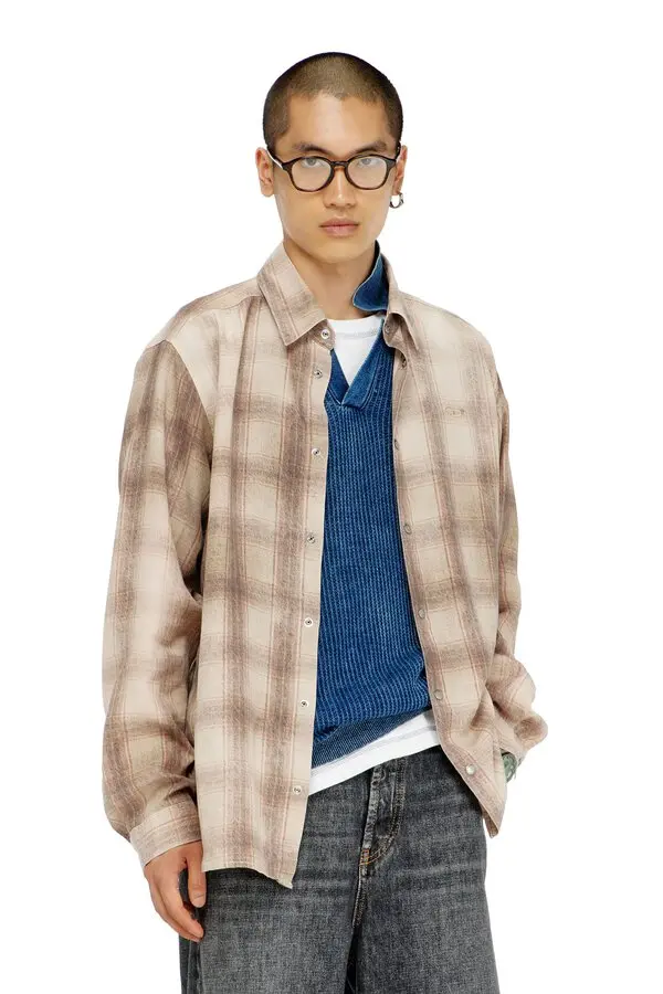 DIESEL® Check Shirt In Fluid Fabric
