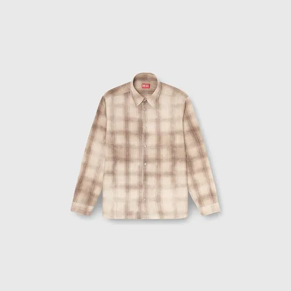 DIESEL® Check Shirt In Fluid Fabric - Brown