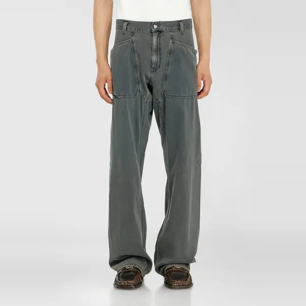 DIESEL® D-zeta Relaxed Fit Jeans With Maxi Utility Pockets - Grey