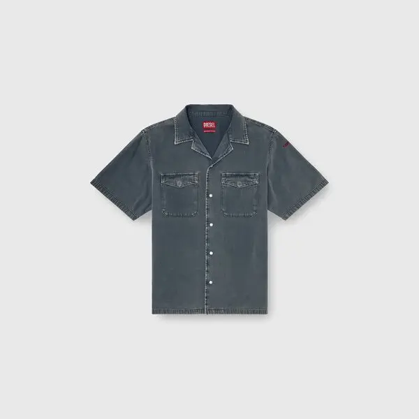 DIESEL® Bowling Shirt In Coloured Denim - Grey