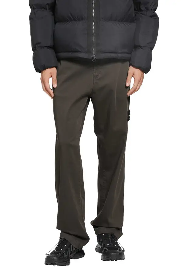 Stone Island Stretch Organic Cotton Satin Cargo Trousers