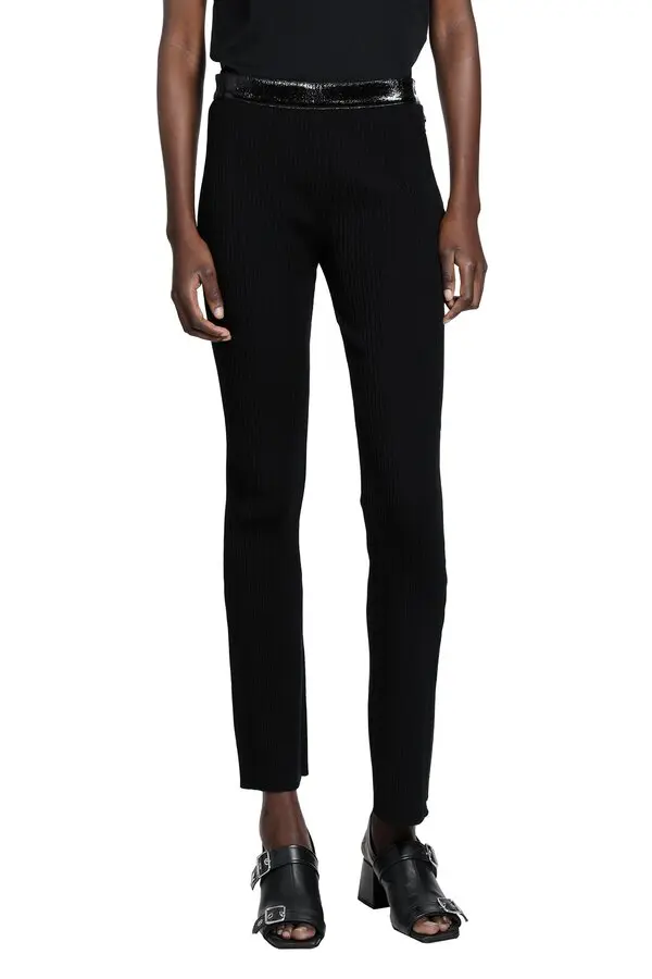 COURREGES Vinyl And Knit Flare Pants