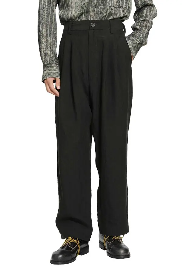 ZIGGY CHEN Wide Leg Trousers - Black