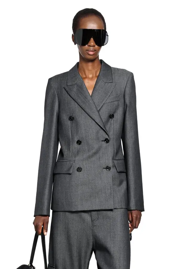 Balenciaga Wool Denim Twill Double-breasted Blazer