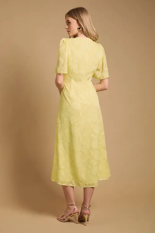 OASIS Button Jacquard Midi Dress