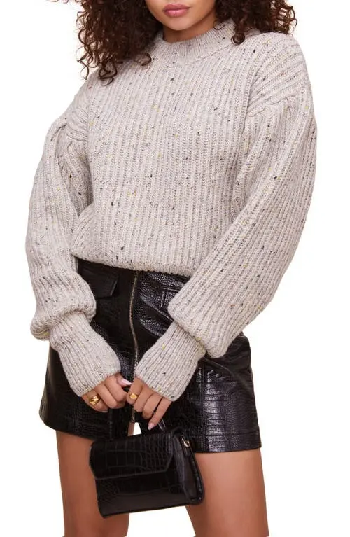 Astr The Label Regis Sweater - Gray Speckle