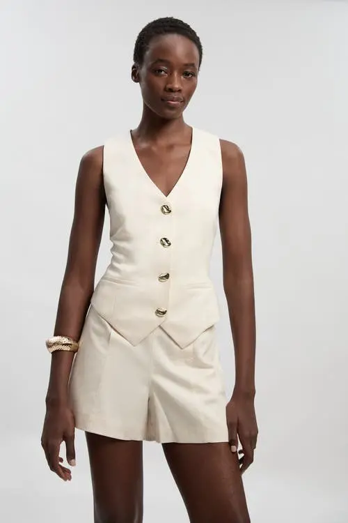 Karen Millen Linen Corset Waistcoat