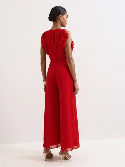 PHASE EIGHT Draped Wide-leg Jumpsuit With Ruffle Front