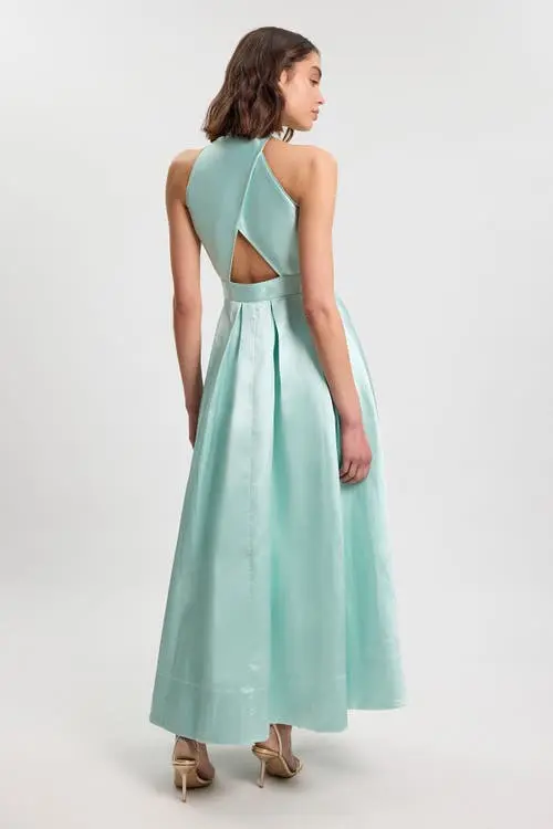 Karen Millen Twill Collared Maxi Dress - Mint