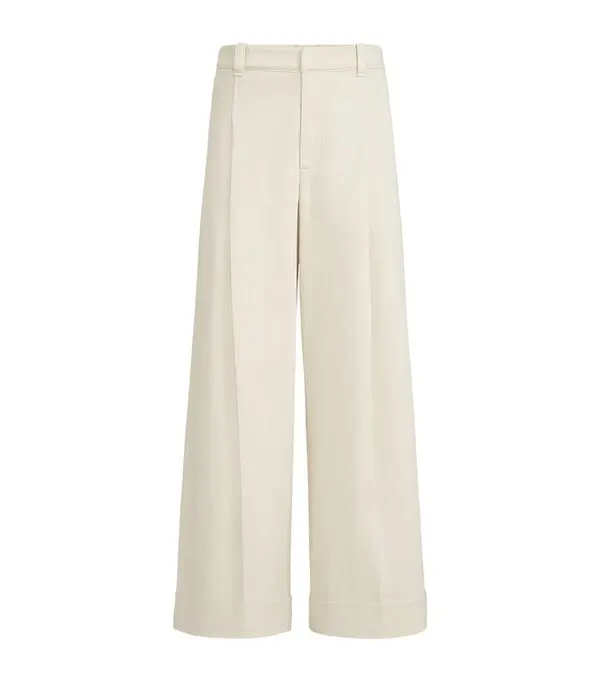 Brunello Cucinelli Cotton Denim Cuffed Trousers - Beige