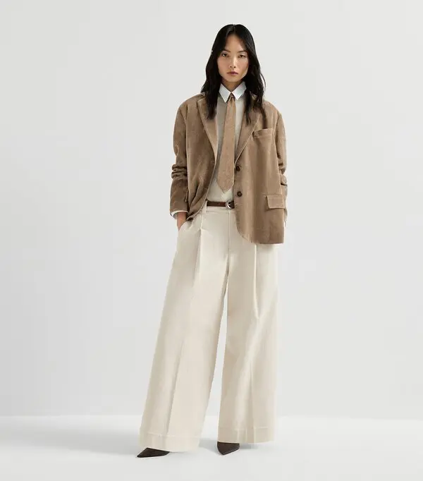 Brunello Cucinelli Cotton Denim Cuffed Trousers