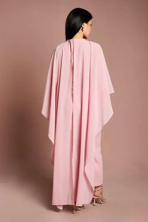 Coast Petite Round Neck Cape Maxi Dress