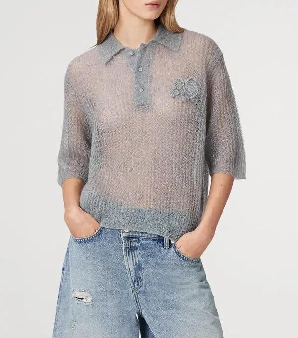 ALLSAINTS Mohair-blend Anabel Polo Top