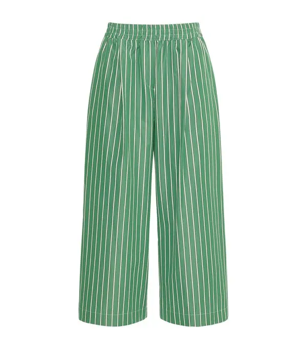 Max Mara Cotton Striped Wide-leg Trousers