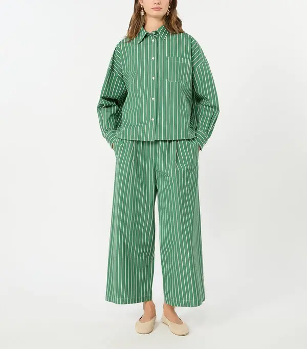 Max Mara Cotton Striped Wide-leg Trousers