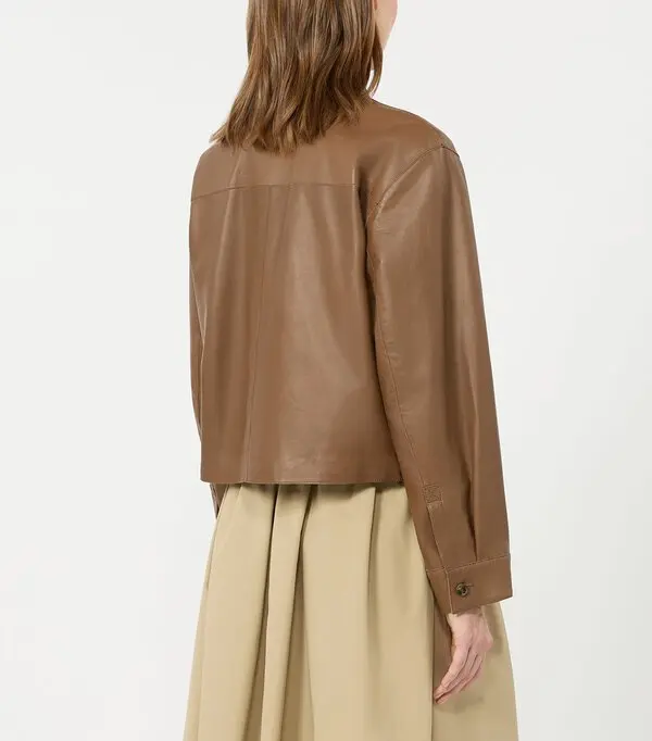 Max Mara Leather Cropped Jacket