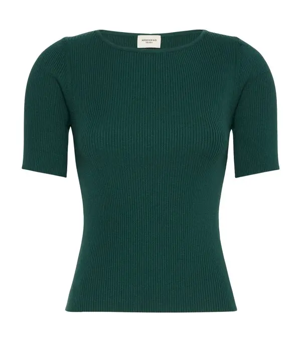 Max Mara Ribbed Boat-neck T-shirt